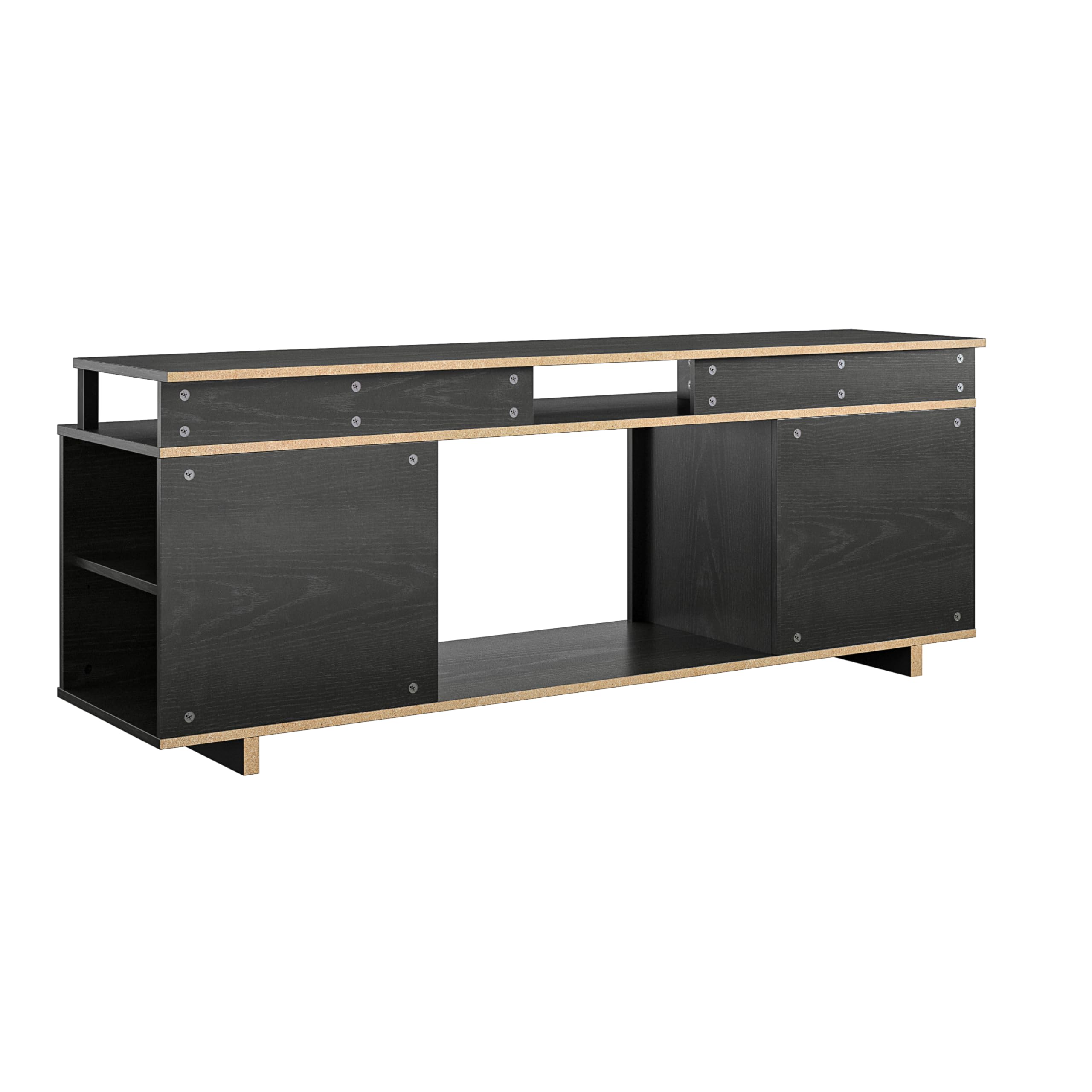 Ameriwood Home Mason Fireplace TV Stand for TVs up to 65" in Black Oak