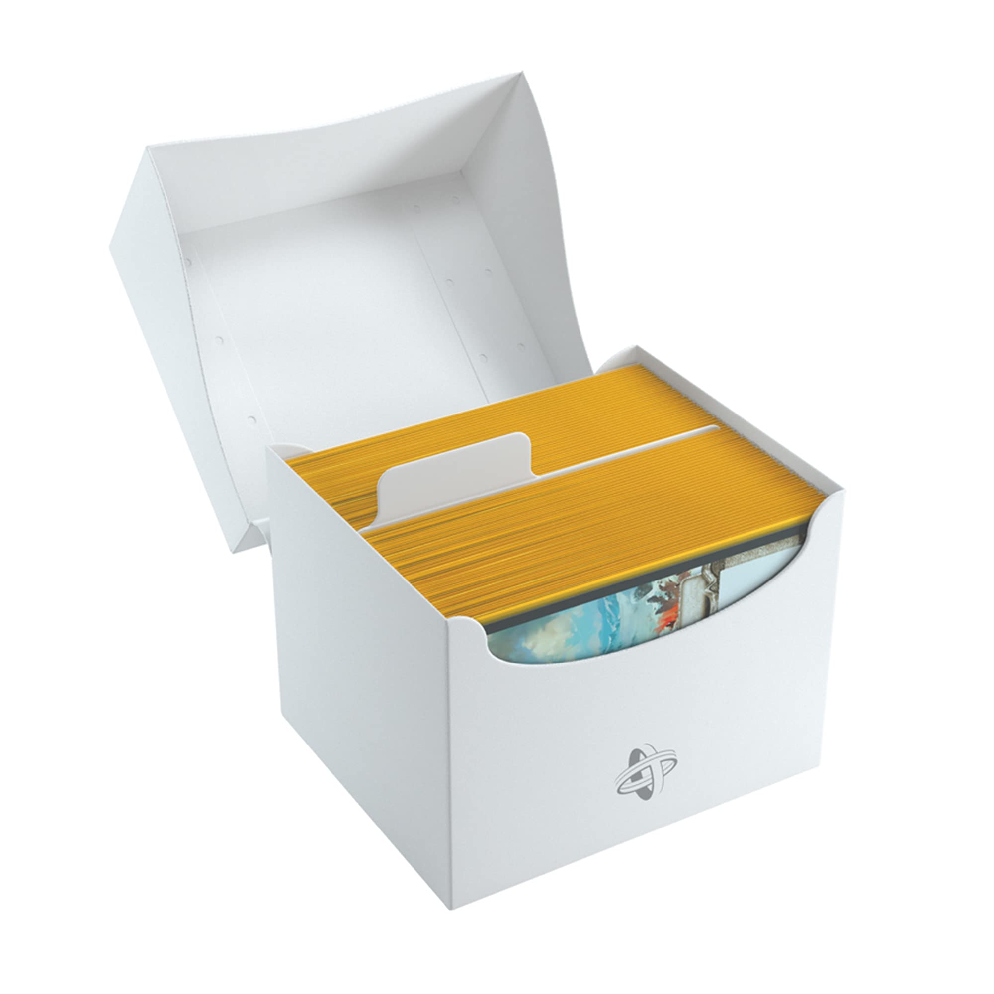 Gamegenic Side Holder 100+ XL Casual Deck Box | Double-Sleeved Card Storage with Flex Card Divider | Premium Card Protector | Cobra Neck Technology | Holds up to 100 Cards | White Color | Made