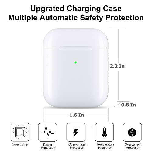 Airpods Charging Case Compatible for Airpods 1&2, Rantuns Wireless Charger Replacement Case for Air Pod, 450mAh Battery with Bluetooth Pairing Sync Button, NO Earbuds Include, White