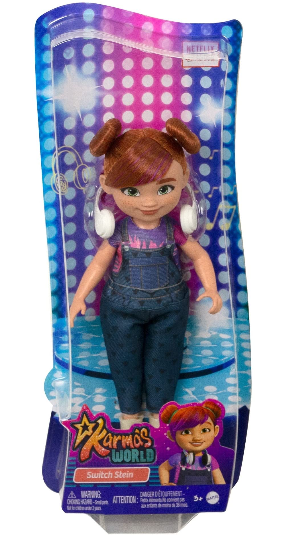 Mattel Karma’s World Switch Stein Doll with Headphones Accessory, Red Hair & Blue Eyes