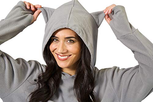 KITTYROO Cat Hoodie, The Original AS SEEN ON TV Kitty Carrying Sweatshirt, with Super Soft Kangaroo Pet Pouch (Large) Grey