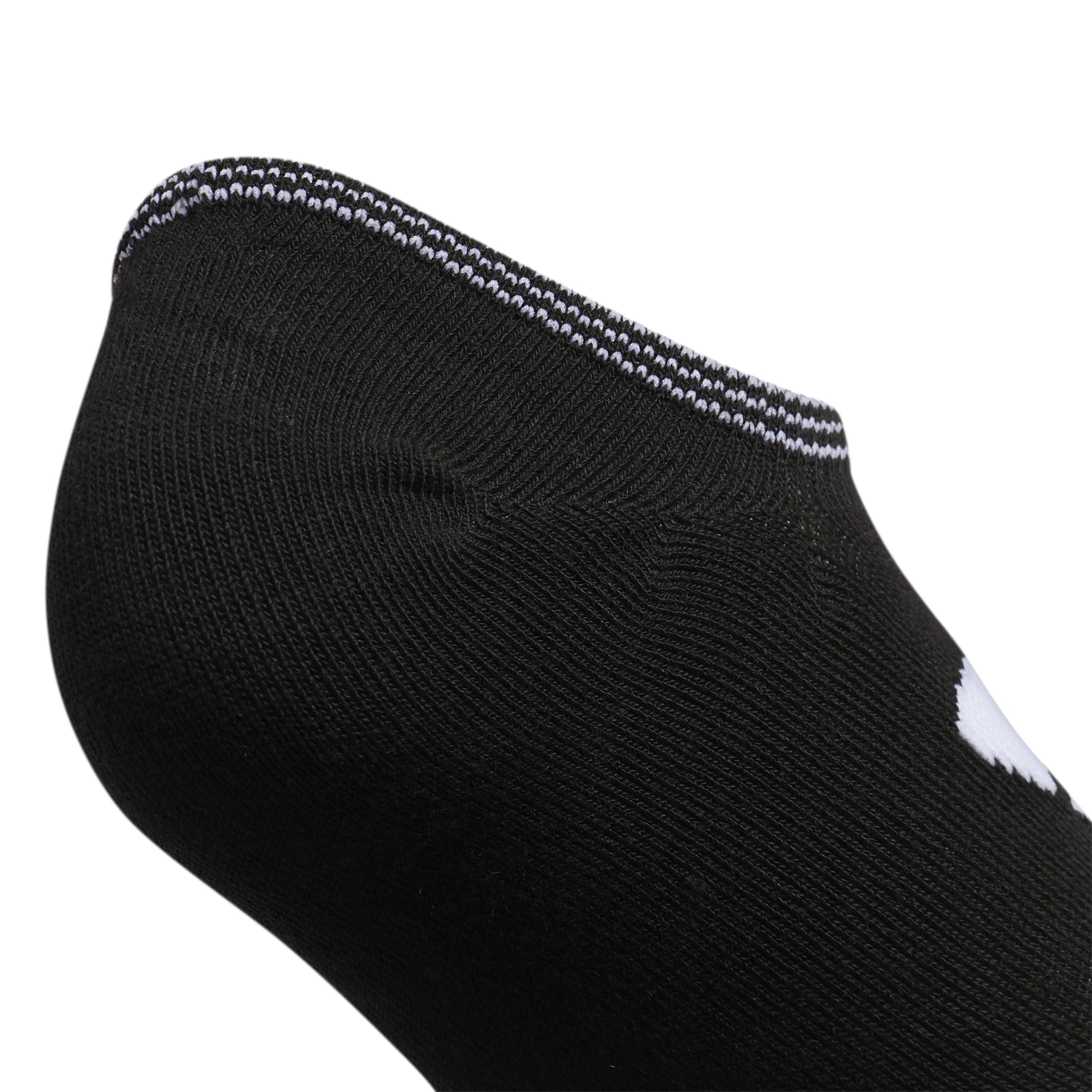 adidas Originals Women's Originals Trefoil Superlite 6-Pack Super No Show, Black/White, Medium