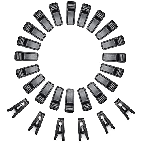 HOUSE DAY Plastic Hanger Clips, Strong Pinch Grip Clips for Use with Slim-line Clothes Hangers, Finger Clips (100Pcs Black)