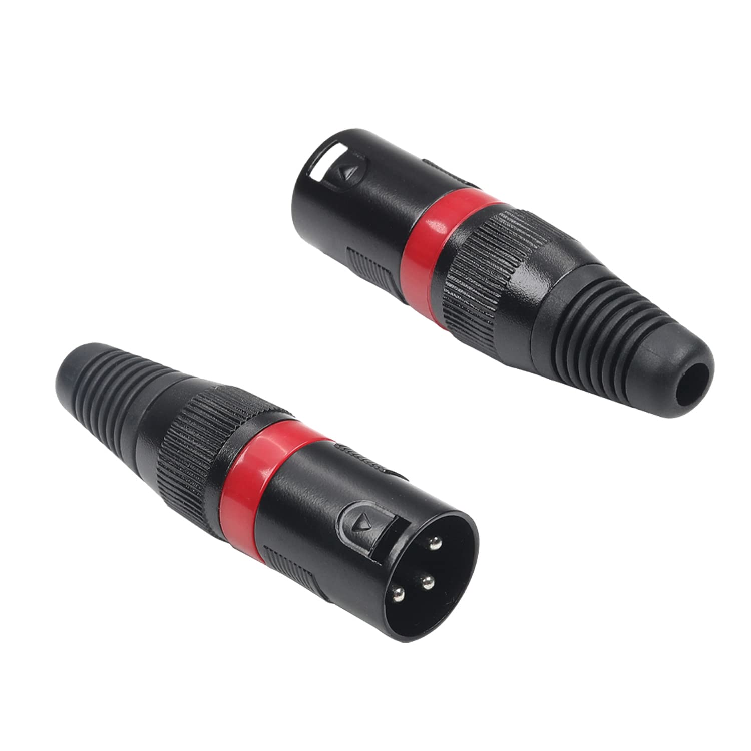 Fielect XLR Male Connector Adapter Microphone Cable Plug Connector Mic Audio Socket LY-KNT011 3-Pin 2pcs