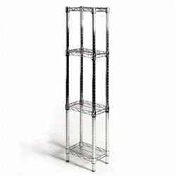 Shelving Inc. 8" d x 12" w x 54" h Chrome Wire Shelving with 4 Tier Shelves, Weight Capacity 800lbs Per Shelf