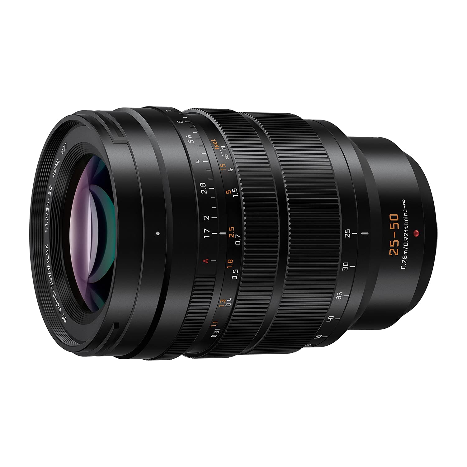 Panasonic LUMIX Micro Four Thirds Camera Lens, Leica DG Vario-SUMMILUX 25-50mm F1.7 ASPH, Stepless Aperture, Video Performance, H-X2550 (Renewed)