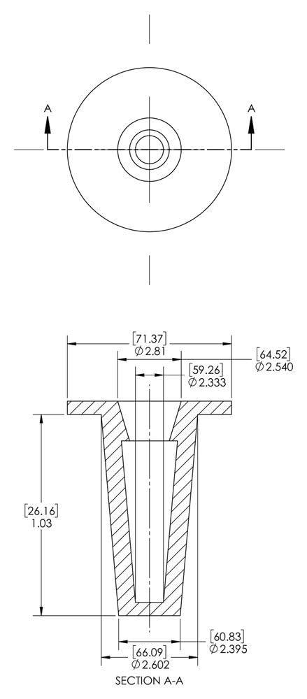 Caplugs T-250 T Series – Plastic Tapered Cap and Plug, 20 Pack, Red LD-PE, Cap OD 2.333" x Plug ID 2.602" Protective Closures, Dust and Moisture Seals, MIL Spec, SAE Fittings, Hydraulic (99394324)