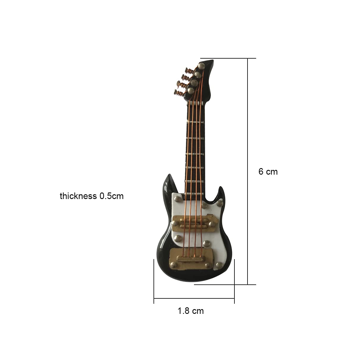 ALANO 6cm Black Miniature Guitar Ornaments Mini Guitar Model Musical Ornaments(GE7B-6)