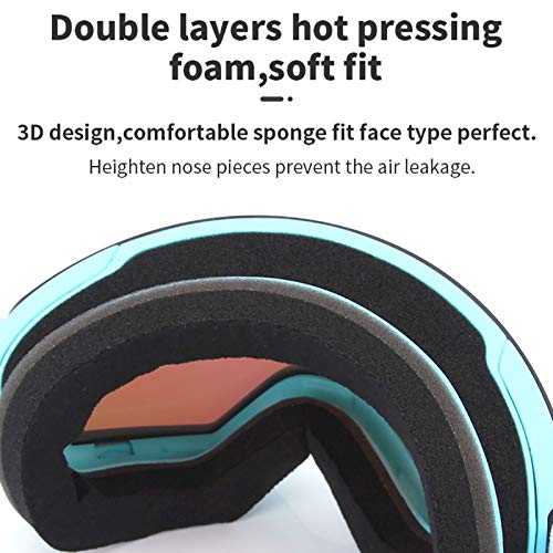AHAKAC Magnetic Ski Goggles Snowboard Eyewear Double Layers Anti-Fog Cylindrical Ski Glasses Snow Goggles (Snowboard Goggles 01)
