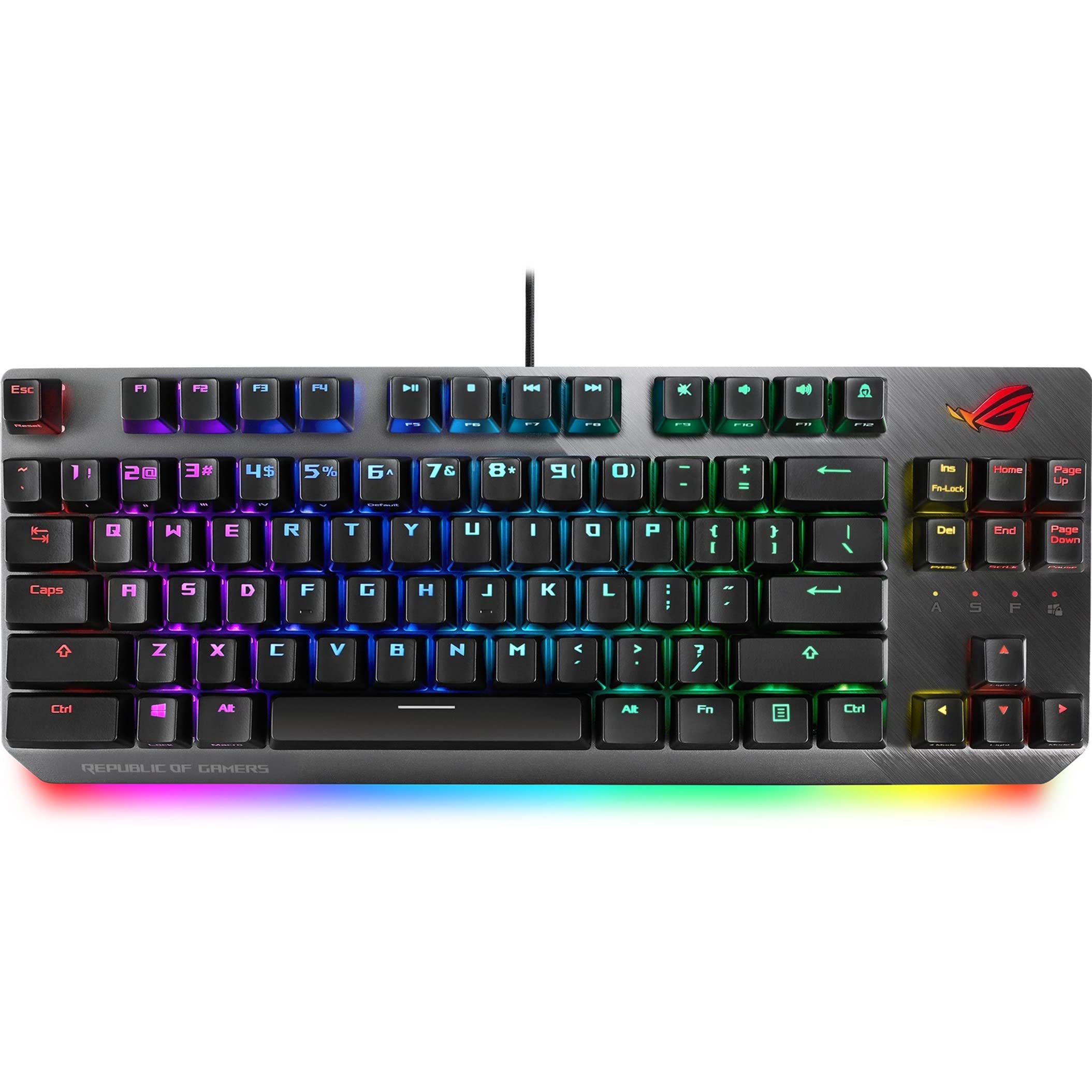 ASUS ROG Strix Scope NX TKL 80% Gaming Keyboard | ROG NX Brown Tactile Mechanical Switches, Aura Sync, Stealth Key, 2X Wider Ctrl Key, Programmable Macros, Detachable Cable (Renewed)