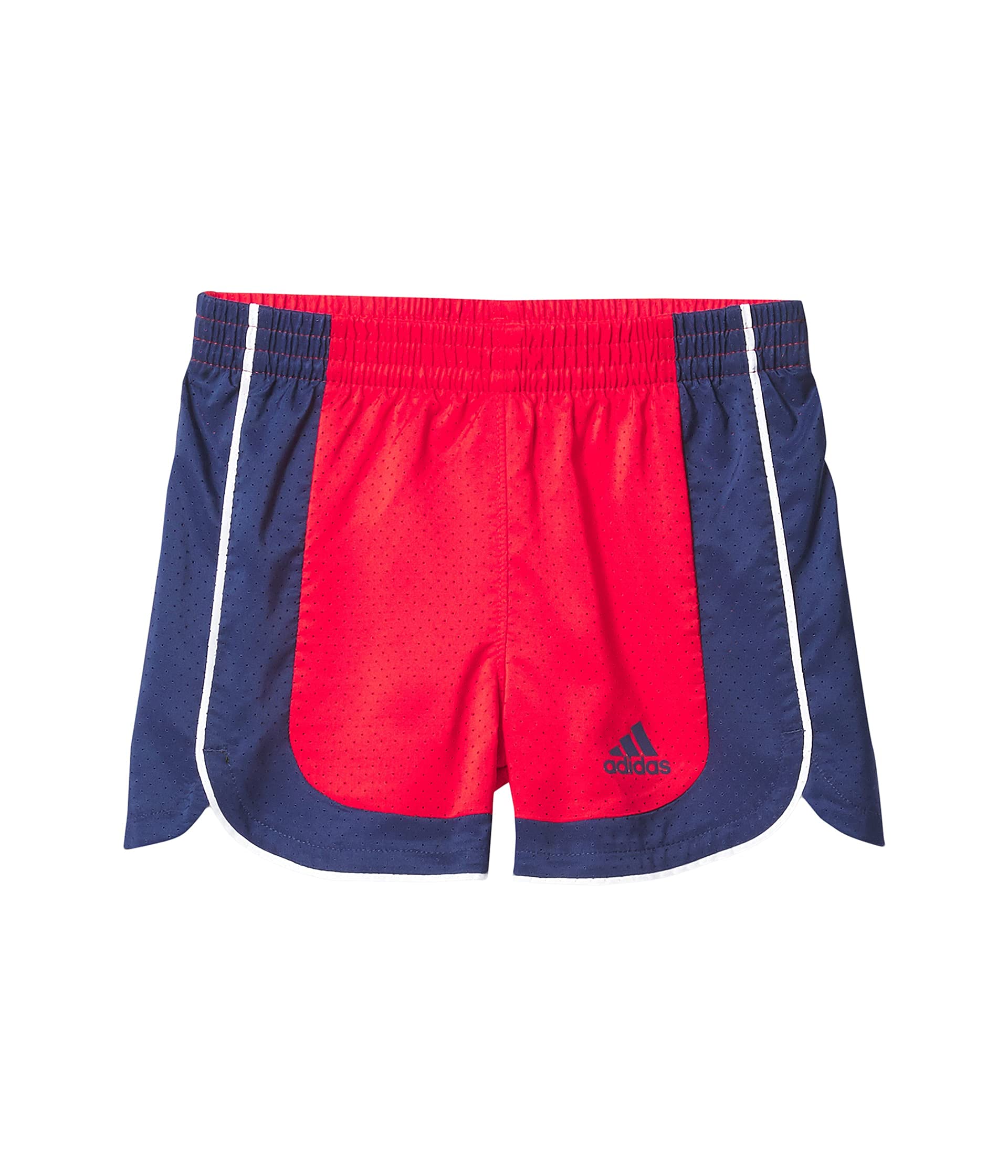 adidas Girls' Colorblock Woven Shorts, Vivid Red, 5