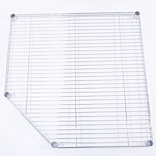 KCHEX 6-Tier NSF Corner Shelving/w Wheels, 28" D x 28" W x 72" H Heavy Duty Wire Steel Shelf Garage Storage Shelving Rack Chrome