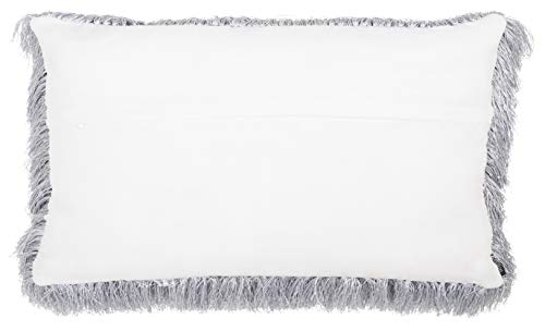 Safavieh Soleil Indoor/Outdoor Shag Throw Pillow, 12"x22", Silver