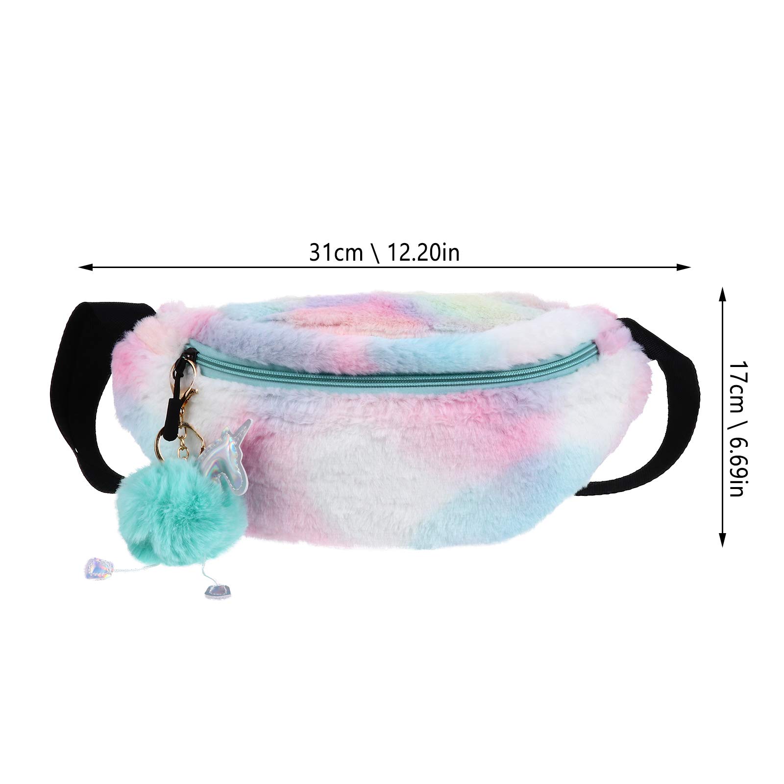 Amosfun 1Pc Outdoor Plush Bag Multifunction Phone Waist Bag Colorful Phone Bag for Women