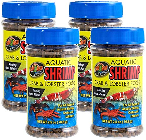 Zoo Med Laboratories 4 Pack of Aquatic Shrimp Crab and Lobster Food, 2.5 Ounces Per Container