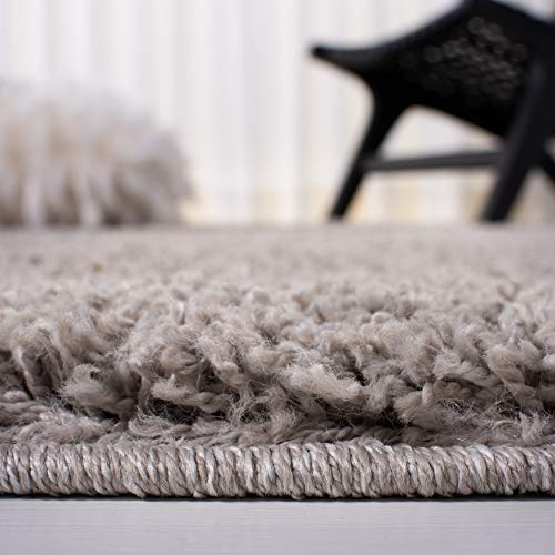 SAFAVIEH Venus Shag Collection 4' x 6' Taupe VNS520E Solid Non-Shedding Living Room Bedroom Dining Room Entryway Plush 1.8-inch Thick Area Rug