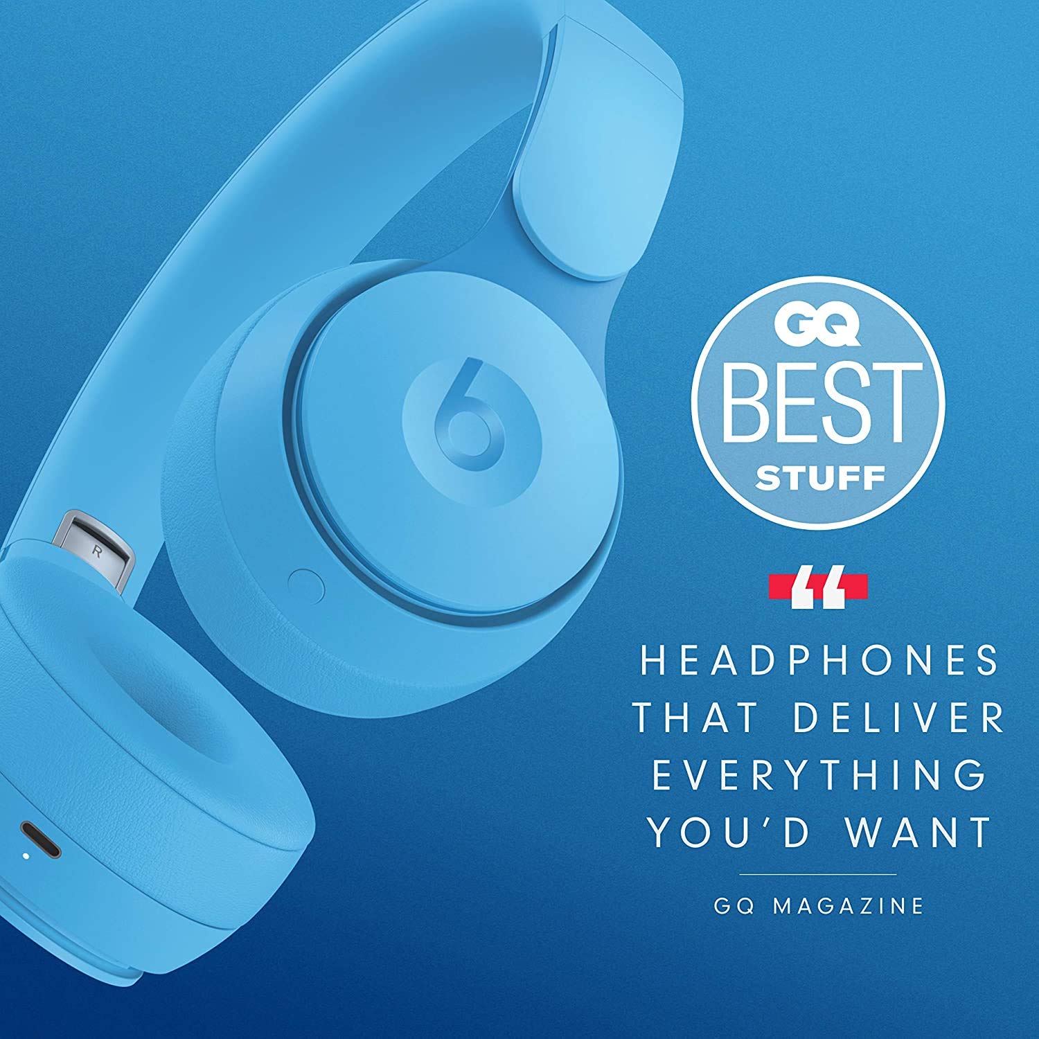 Apple Beats Solo Pro Wireless Noise Cancelling On-Ear Headphones H1 Headphone Chip, Class 1 Bluetooth, Active Noise Cancelling, Transparency, 22 Hours of Listening Time - Light Blue