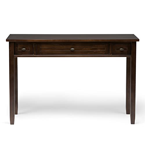 SIMPLIHOME Warm Shaker SOLID WOOD Rustic Modern 48 inch Wide Home Office Desk, Writing Table, Workstation, Study Table Furniture in Tobacco Brown with 2 Drawers