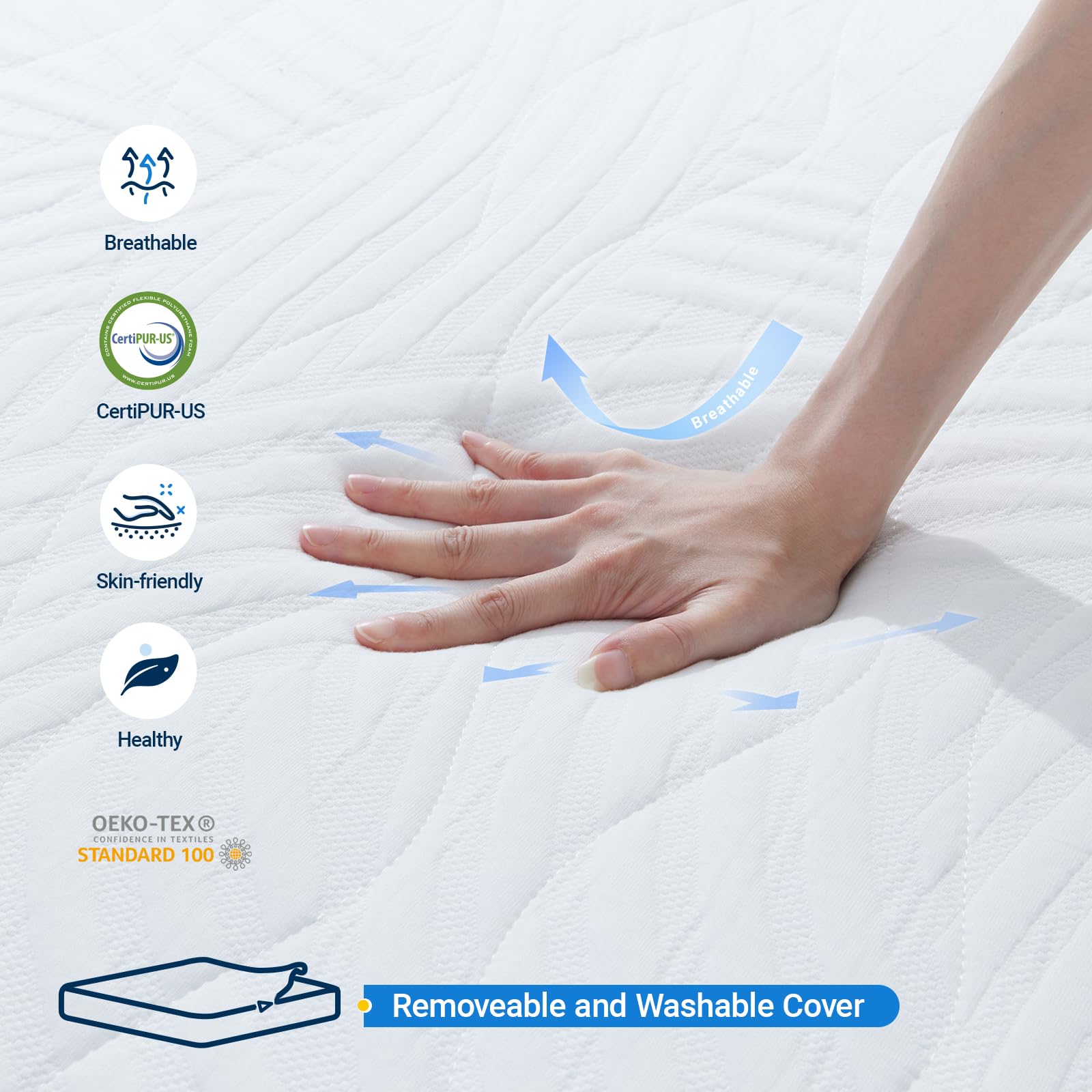Avenco Queen Mattress, 12 Inch Gel Memory Foam Mattress Queen Size, Mattress in a Box for Fresh Sleep and Pressure Relief, Medium Firm Mattress with Motion Isolation, CertiPUR-US Certified