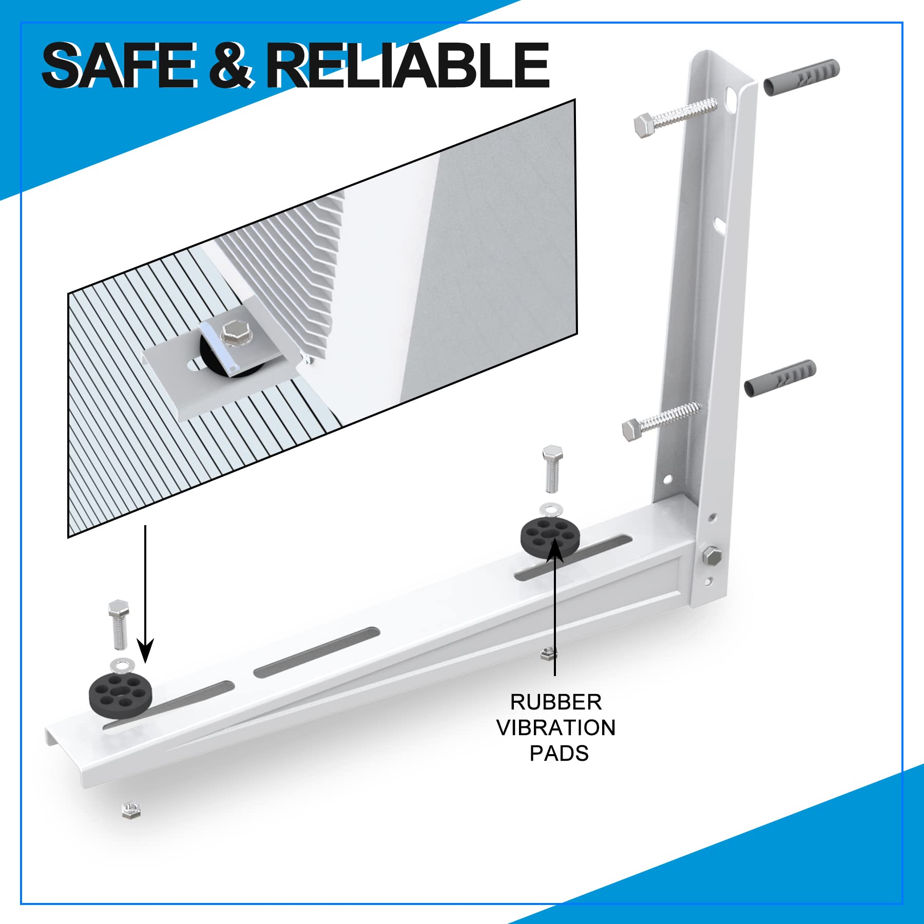 Air Jade 9,000 to 18,000 BTU Wall Mounting Bracket for Ductless Mini Split Air Conditioner Heat Pump System, Universal Mini Split Bracket, Support Up to 280 lbs