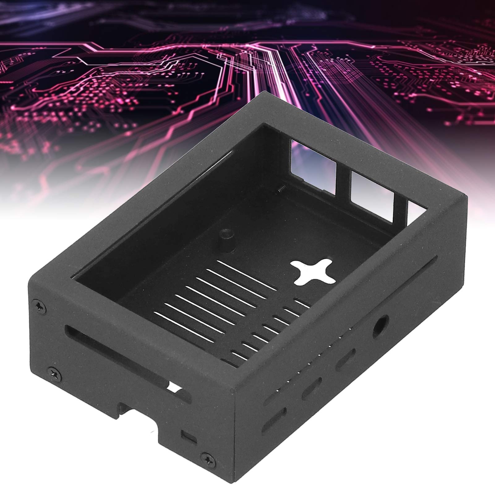 AUHX Protective Shell, Protective Shell Box Metal Computer Durable Rich Interfaces with Side GPIO Cable Slot for Protection(Metal Shell)