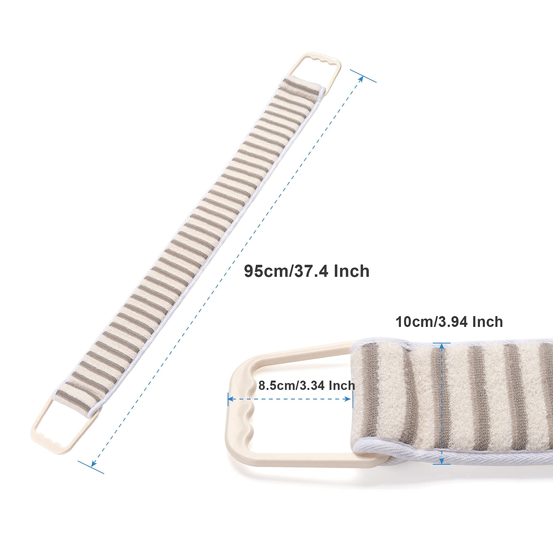 AmazerBath 2 Pack Exfoliating Back Scrubber, Bath Back Scrubber Exfoliator Loofah Back Washer for Shower, Men, Women, Bathroom(37.4 inch length 3.94 inch width)