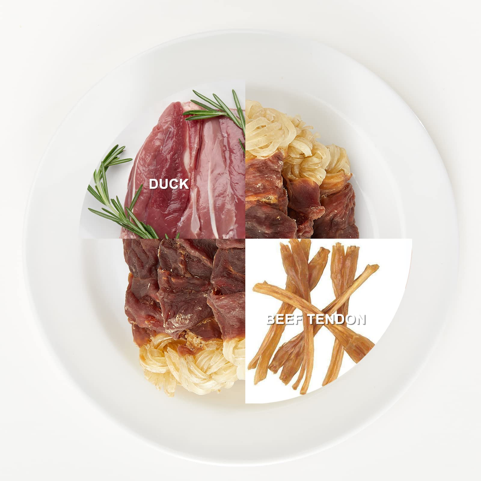 Jungle Calling Beef Tendons for Dogs, Duck Wrapped Tendons Dog Chews Long Lasting Hip and Joint Supplement for Dogs with Glucosamine (Knotted Bone)