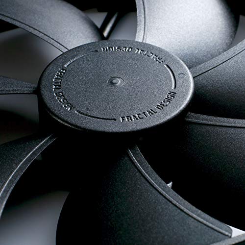 Fractal Design Dynamic X2 GP-14 Computer Fan - Silent Fan - High Airflow – 140x140x25 mm – 1000RPM – FDB-Bearings – Trip Wire - Aerodynamically Shaped Struts – 12v - Black Edition (Single)