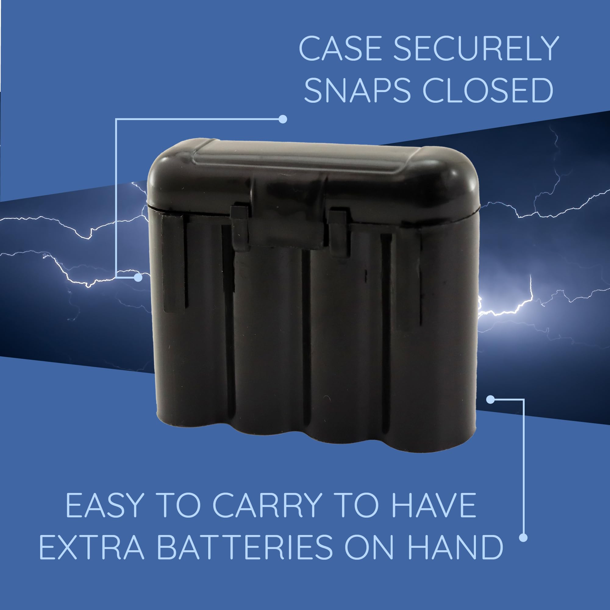 Powertron 3 Pack AA/AAA / CR123A Black Battery Holder Storage Cases