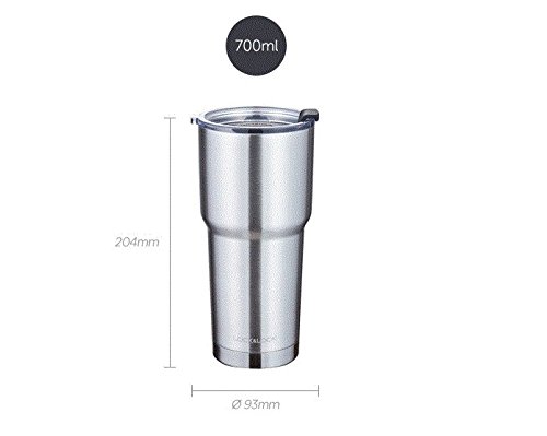 LOCK & LOCK Stainless Steel Double Wall Vacuum Insulated BPA-Free Non Toxic Travel Mug for Cold Drinks and Hot Beverages, 24oz, Brushed Aluminum