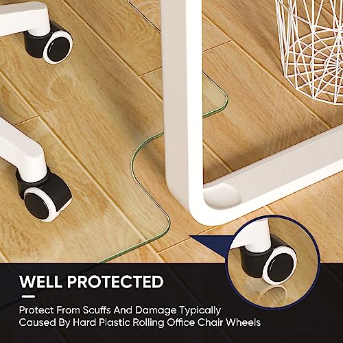 Antok Glass Chair Mat for Carpet, 36βx36β Tempered Glass Floor Mat for Office Chair on Carpet, 1/5" Thick Clear Computer Floor Mat for Rolling Chairs with 4 Anti-Slip Pads