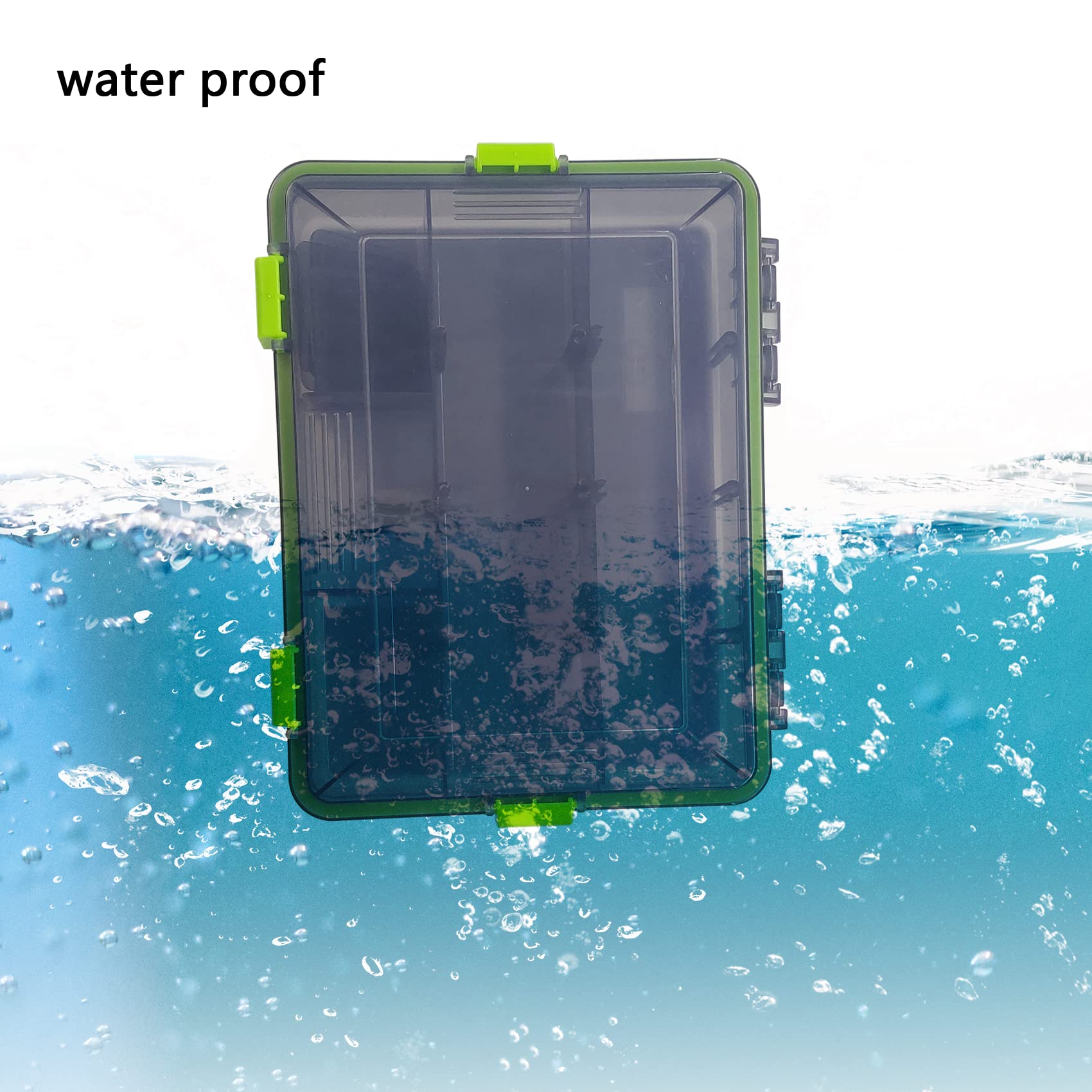 Aventik Waterproof Fishing Tackle Boxes Hooks Storage Trags Organizer Box Transparent Adjustable Dividers Hold Terminal Fishing Tackle and Lure Box(3700)