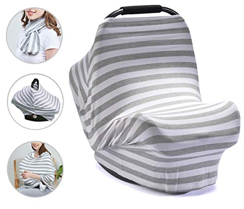 PPOGOO Nursing Cover for Breastfeeding Super Soft Multi Use for Baby Car Seat Covers Canopy Shopping Cart Cover Scarf Light Blanket Stroller Cover