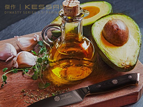 KESSAKU Paring Knife - 3.5 inch - Dynasty Series - Razor Sharp Kitchen Knife - Forged ThyssenKrupp German High Carbon Stainless Steel - G10 Garolite Handle with Blade Guard