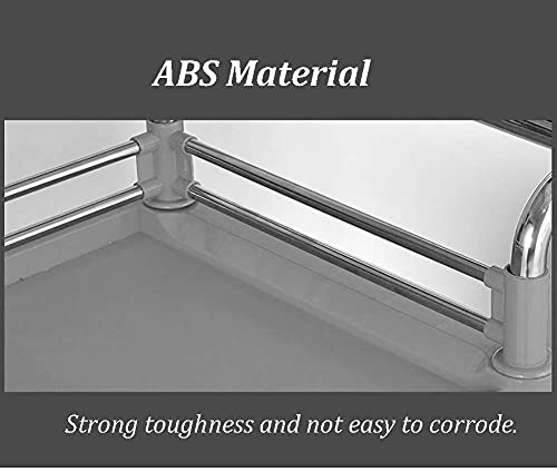 AUNEVN Movable Carts, Kitchen Storage Hand Trucks, 3 Shelf Storage Hand Trucks, Stainless Steel and Abs Trolley with Handle Adjustable Dirt Bucket,Rolling Equipment Cart/White/54X37X100Cm