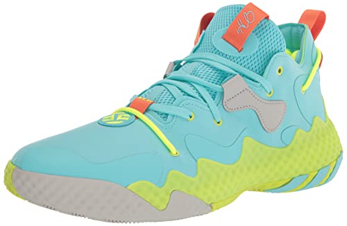 adidas Unisex Harden Vol. 6 Basketball Shoe, Pulse Aqua/Team Semi Sol Orange/Solar Yellow, 9.5 US Men