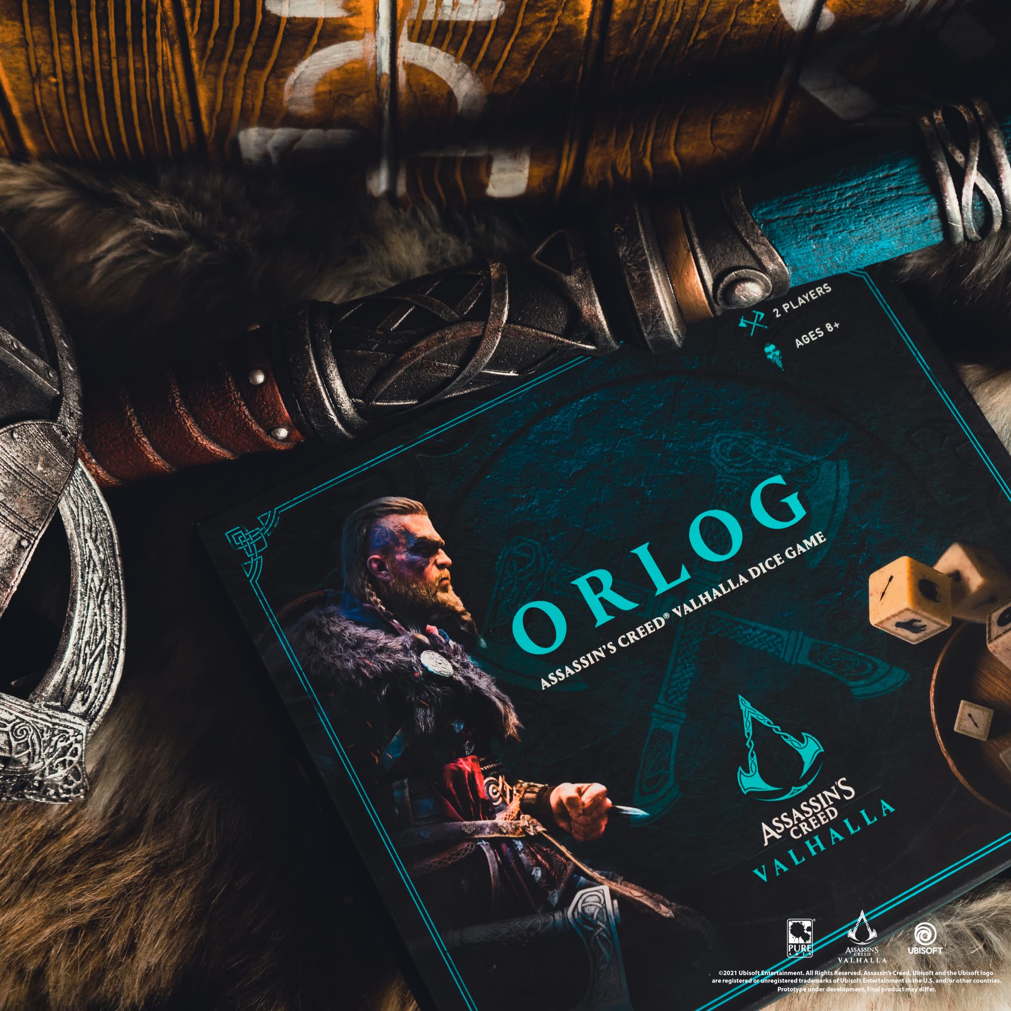 Orlog - Board Game for 2 Players - Assassin's Creed Valhalla Dice Game - French/English