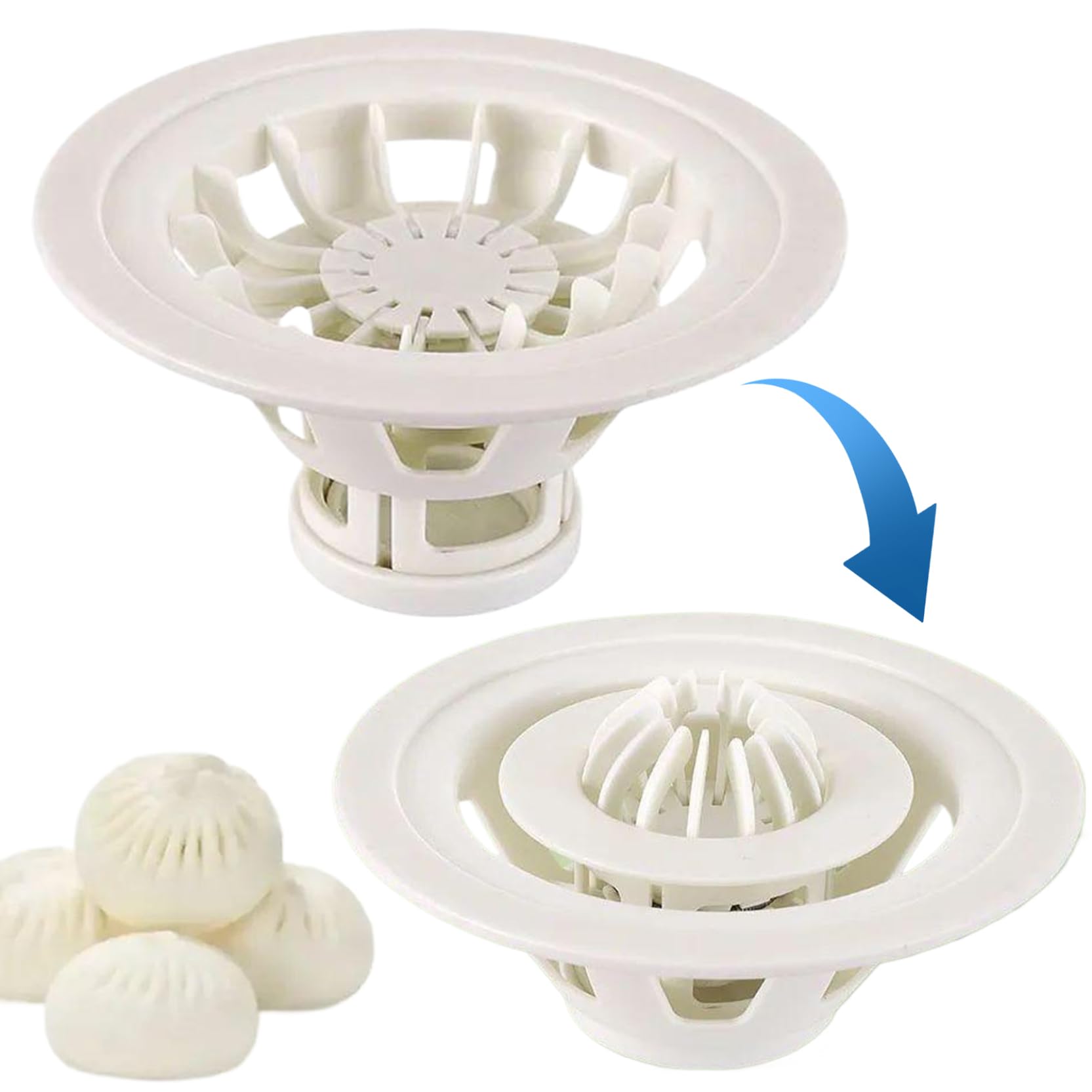 Baozi Maker, 7 x 7 x 4 Inch Reusable Bun Momo Maker, Food-Grade ABS Bun Dumpling Maker, Portable Kitchen Tool Gadgets for Homemade Bao Buns, Cooking Tools for Home Kitchen