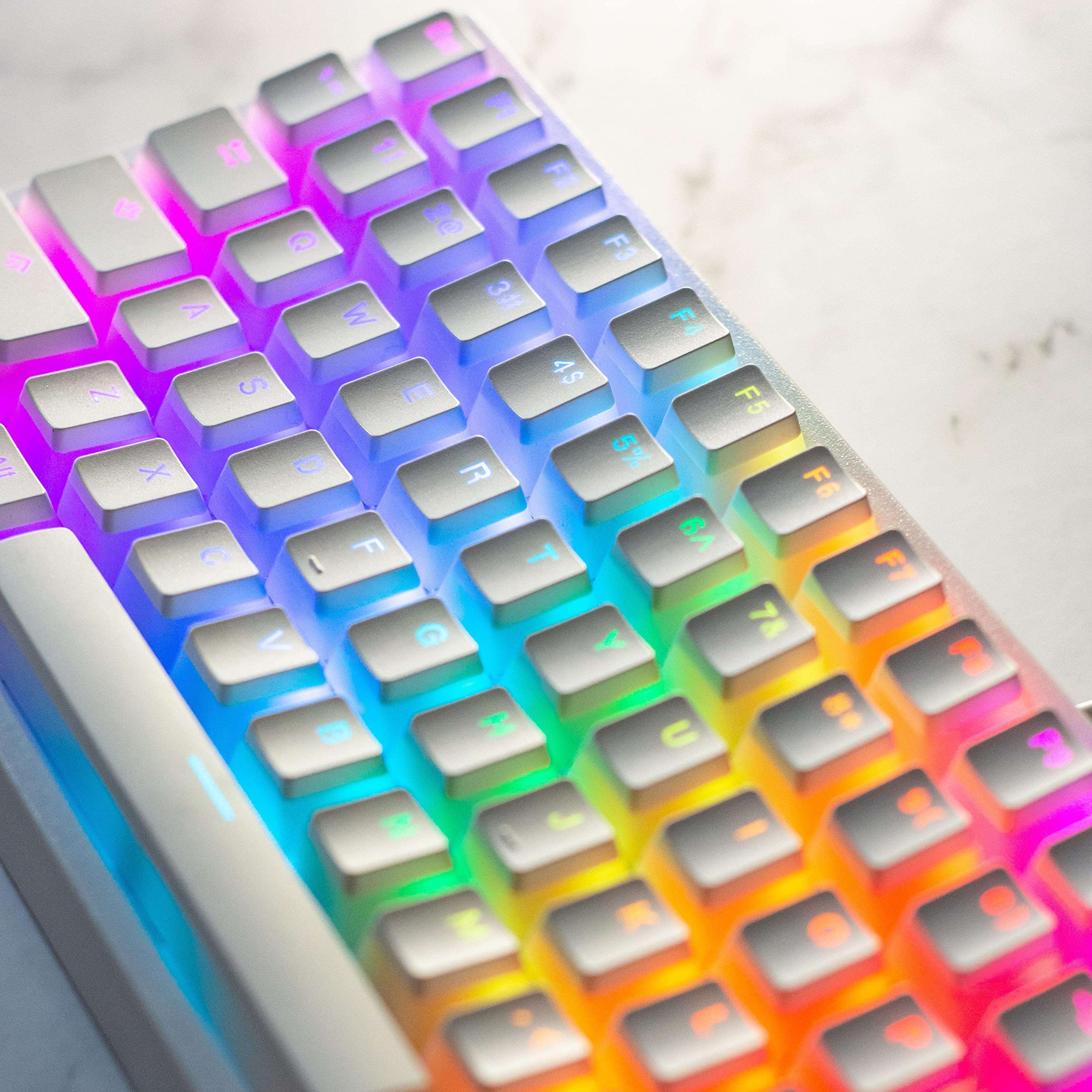 YUNZII KC84 84 Keys Hot Swappable Wired Mechanical Keyboard with PBT Dye-subbed Keycaps, Programmable, RGB,NKRO,Type-C Cable for Win/Mac/Gaming/Typist (Gateron Black Switch, Pudding)