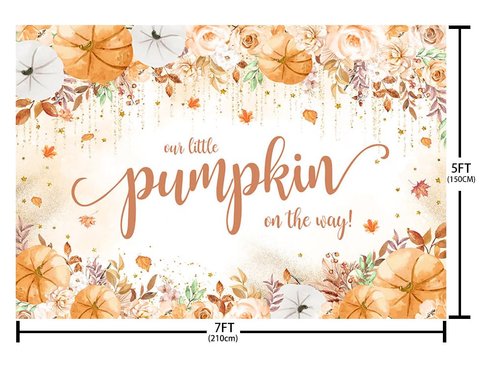 Aprophic Pumpkin Baby Shower Backdrop Fall Baby Shower Decorations Banner Our Little Pumpkin is On The Way Thanksgiving Baby Shower Background Photo Booth Studio 7x5ft