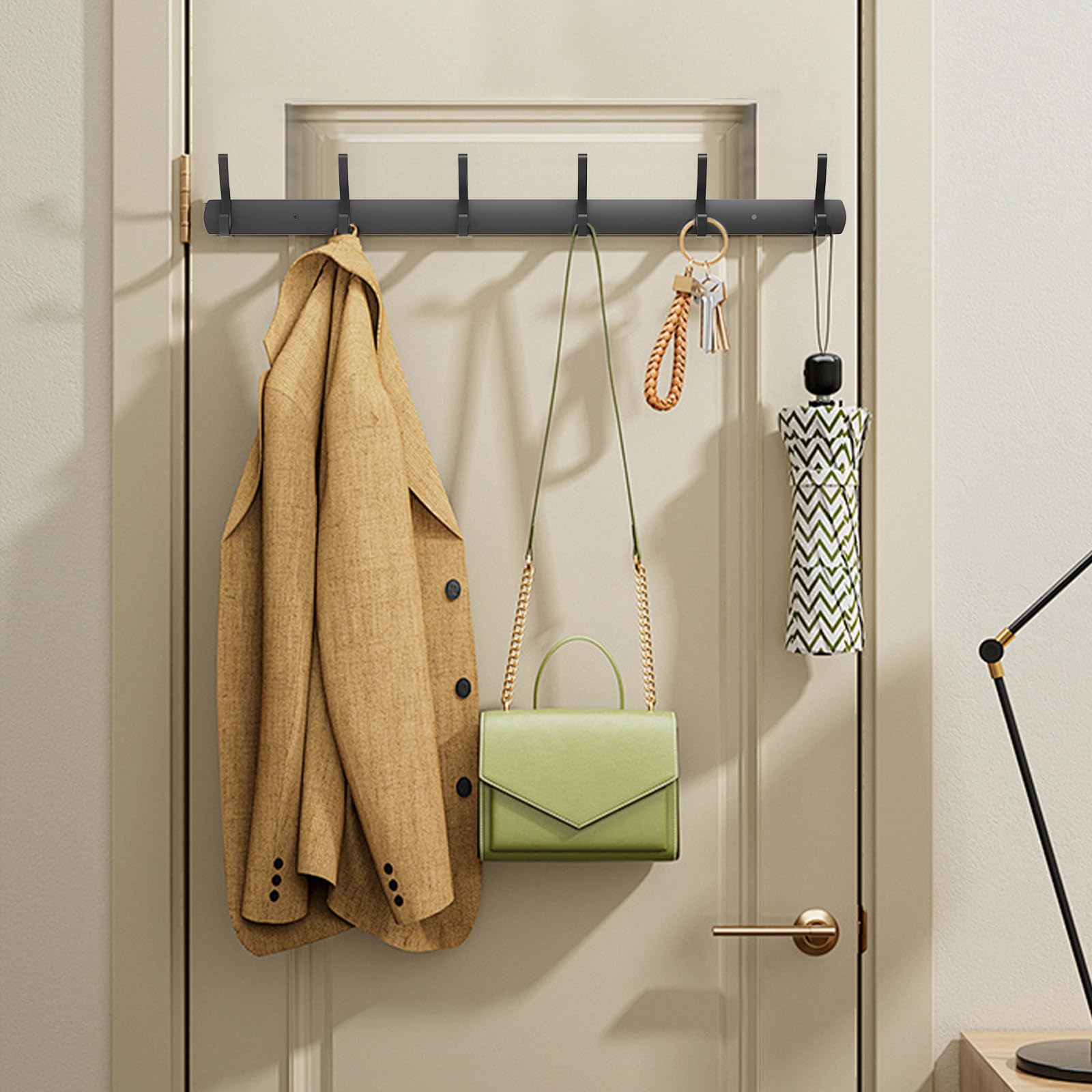 BLNYPOR Coat Rack Wall Mount - Wall Hooks, Coat Rack Wall Mount, Hooks for Hanging, Coat Hooks Wall Mount with Five Heavy Duty Tri Hooks for Bathroom, Bedroom, Entryway