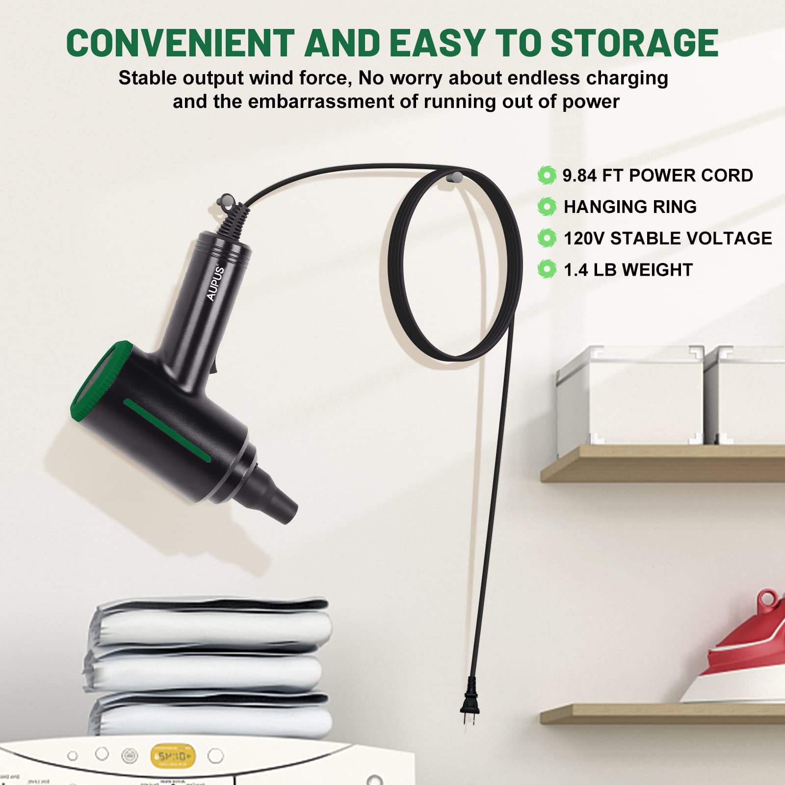 AUPUS Compressed Air Duster, Electric Air Duster, 40000 RPM Powerful Electronic Compressed Air, More Powerful Than Cordless Air Duster, Multi-Use Dust Blower Replaces Compressed Air Cans for Computer