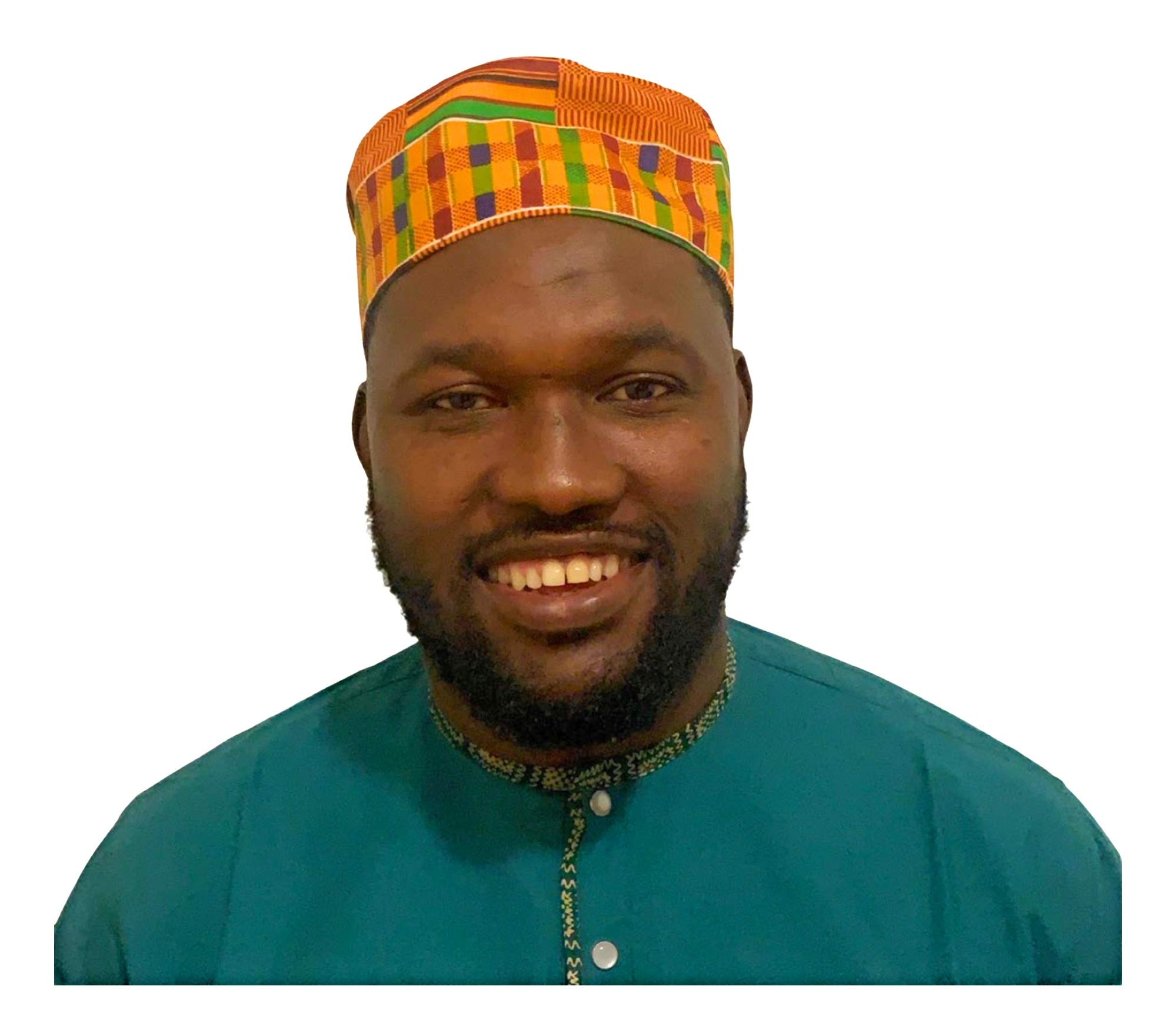African Sougou Kufi Cap, koffi hat, African Cap, African Kente Cap Collection (Yellow)