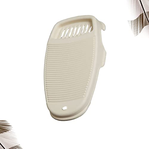 Cabilock Washing Clothes Board Laundry Washboard: Khaki Non Slip Thicken Laundry Cleaning Board Hand Manual Clothes Washing Tool for Home School 44×24cm