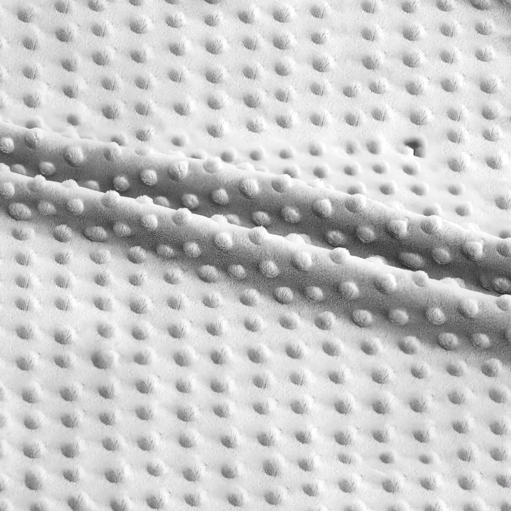 Barcelonetta | Minky Dot Fabric | Cuddle Dimple Dot Blanket Fabric | Plush | 60" Wide | Pillow Case, Cozy Blanket, Sewing (Grey, 1 Yard)