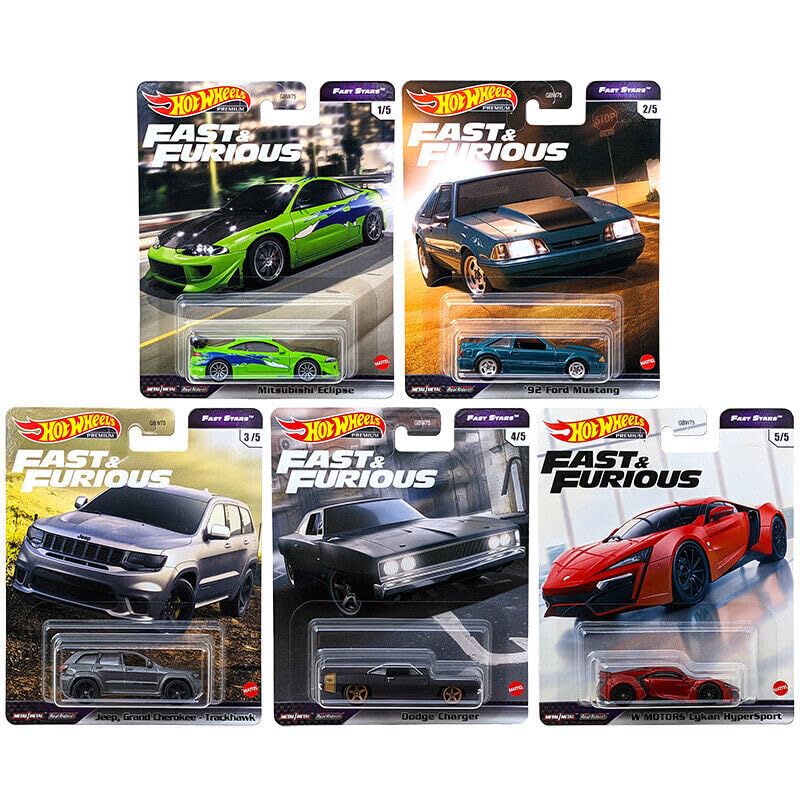 Hot Wheels Premium Fast & Furious Fast Stars Complete Set of 5 Vehicles