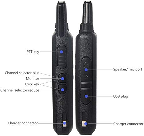 Zastone X6 Rechargeable Long Range Two-Way Radios with Earpiece 2 Pack 3W 16-Channel UHF Walkie Talkies