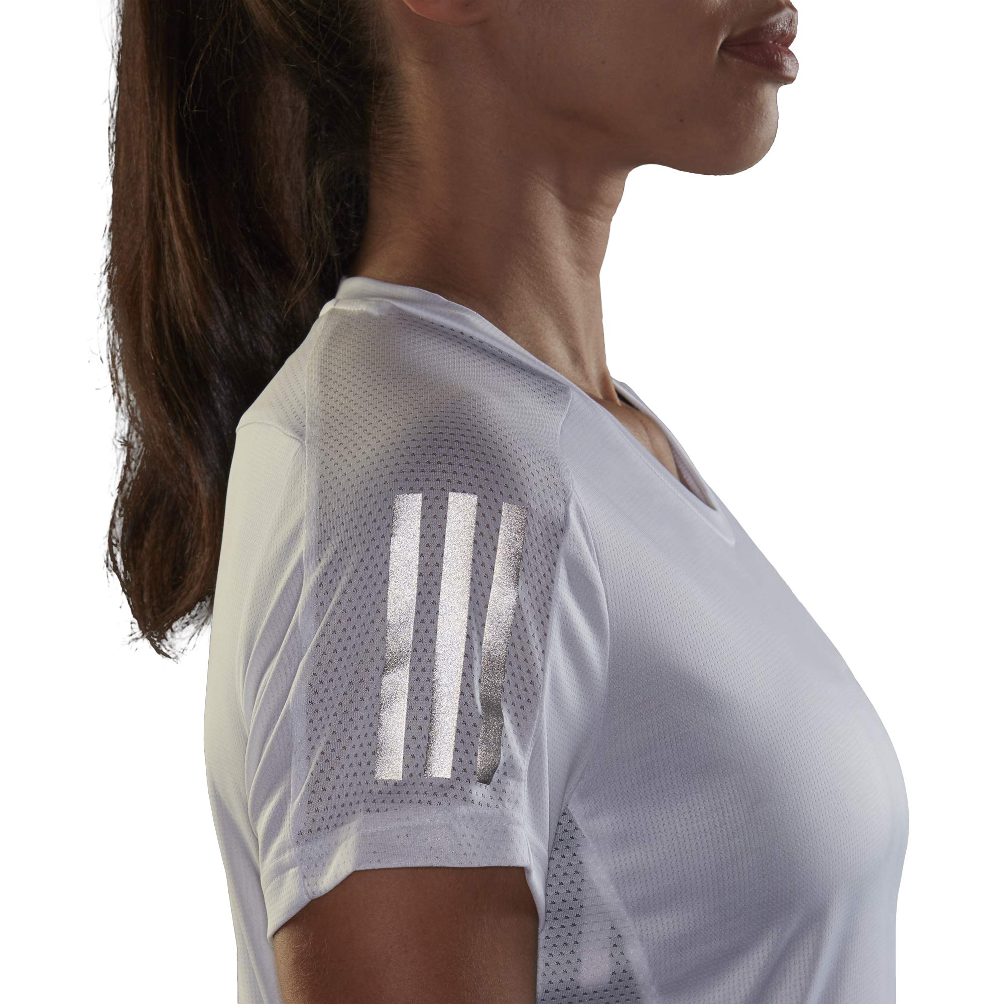 adidas Women's Own The Run Tee, Core White/Black, Large