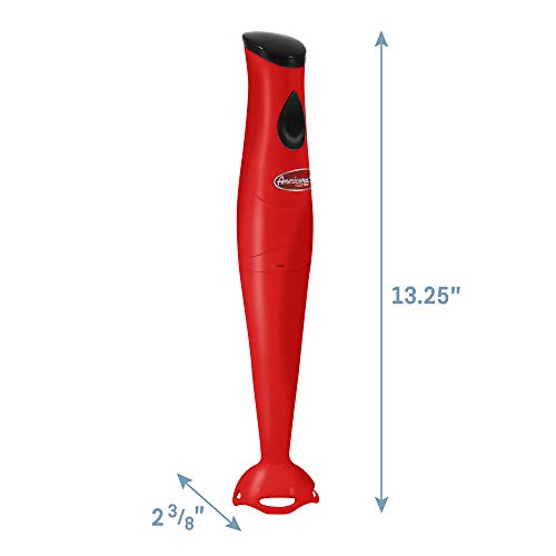 Elite Gourmet EHB-2425R Electric Immersion, Mixer, Chopper, 1-Touch Control Hand Blender, 150 Watts, Red