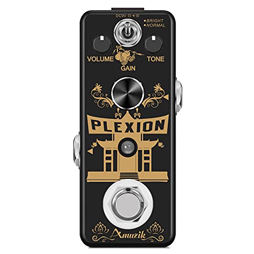 Amuzik Plexion Distortion Pedal for Guitar & Bass with Bright and Normal Mode True Bypass, AK-324
